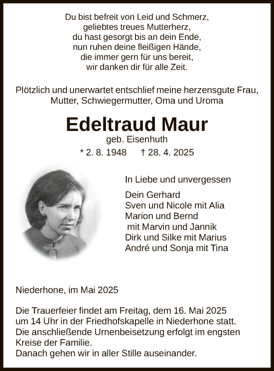 Traueranzeigen | trauer.werra-rundschau.de